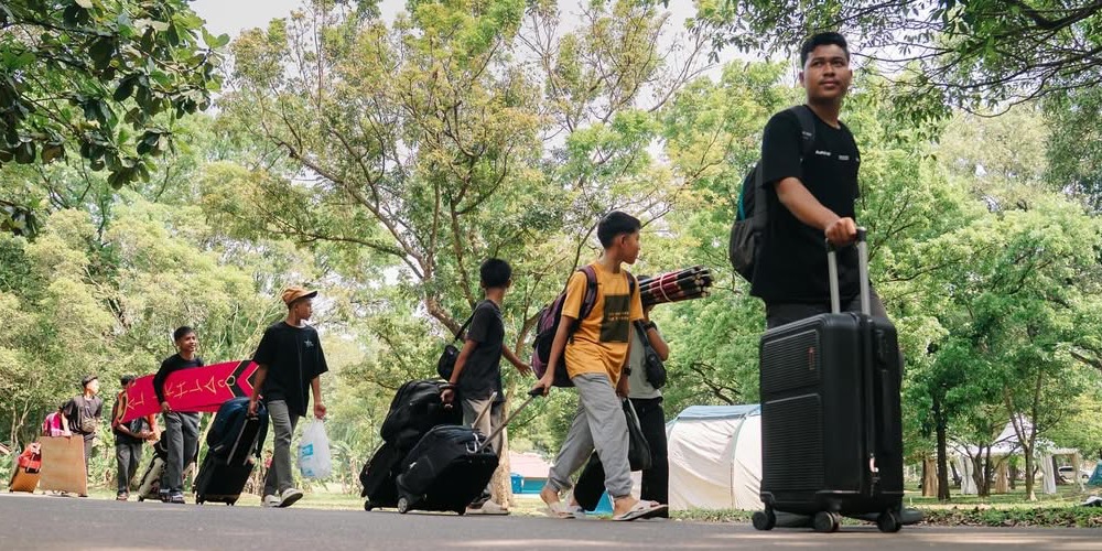 Foto : Kedatangan Peserta WMSJ 2025 di Buperta Cibubur – Pramuka DIY