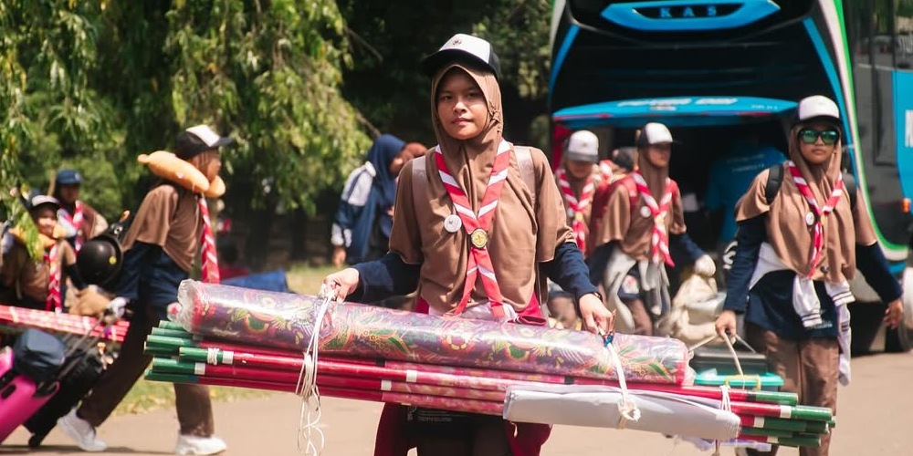 Foto : Kedatangan Peserta WMSJ 2025 di Buperta Cibubur – Pramuka DIY