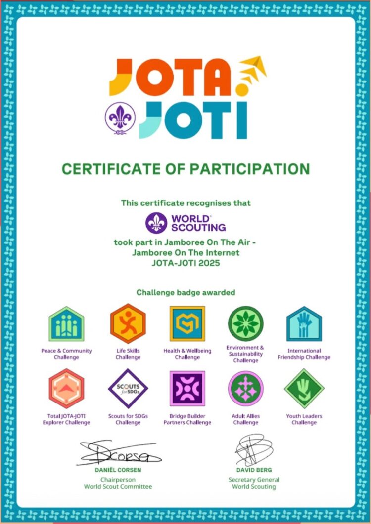 WOSM Umumkan Piagam JOTA-JOTI 2025 akan Dikirimkan Mulai 22 Oktober ...